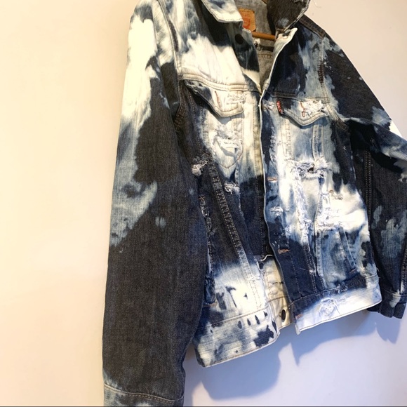 Levi's | Jackets & Coats | Custom Acid Washed Distressed Levi Jacket ...